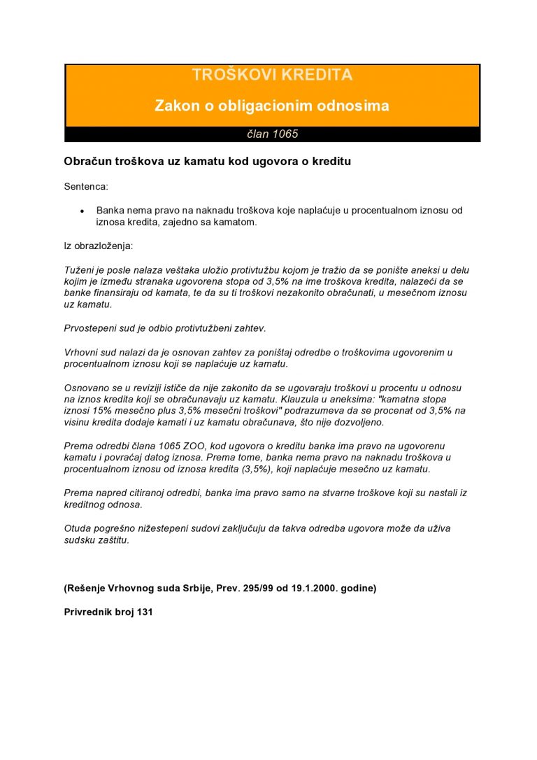 Obrada kredita - iskustva i PRESUDE! - Efektiva